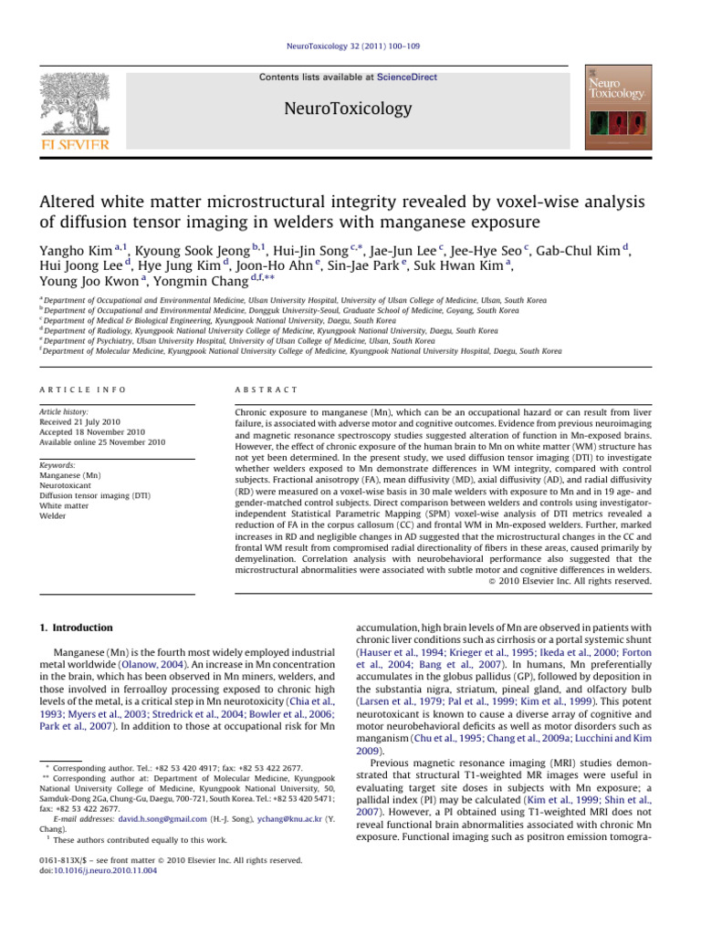 Altered White Matter Microstructural Integrity Revealed by Voxel-Wise ...
