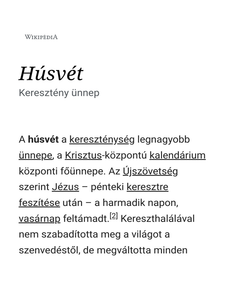 Húsvét – Wikipédia | PDF