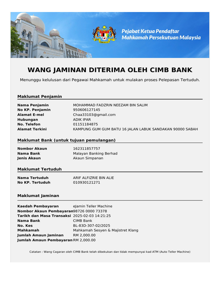 Resit Bayaran EJamin | PDF