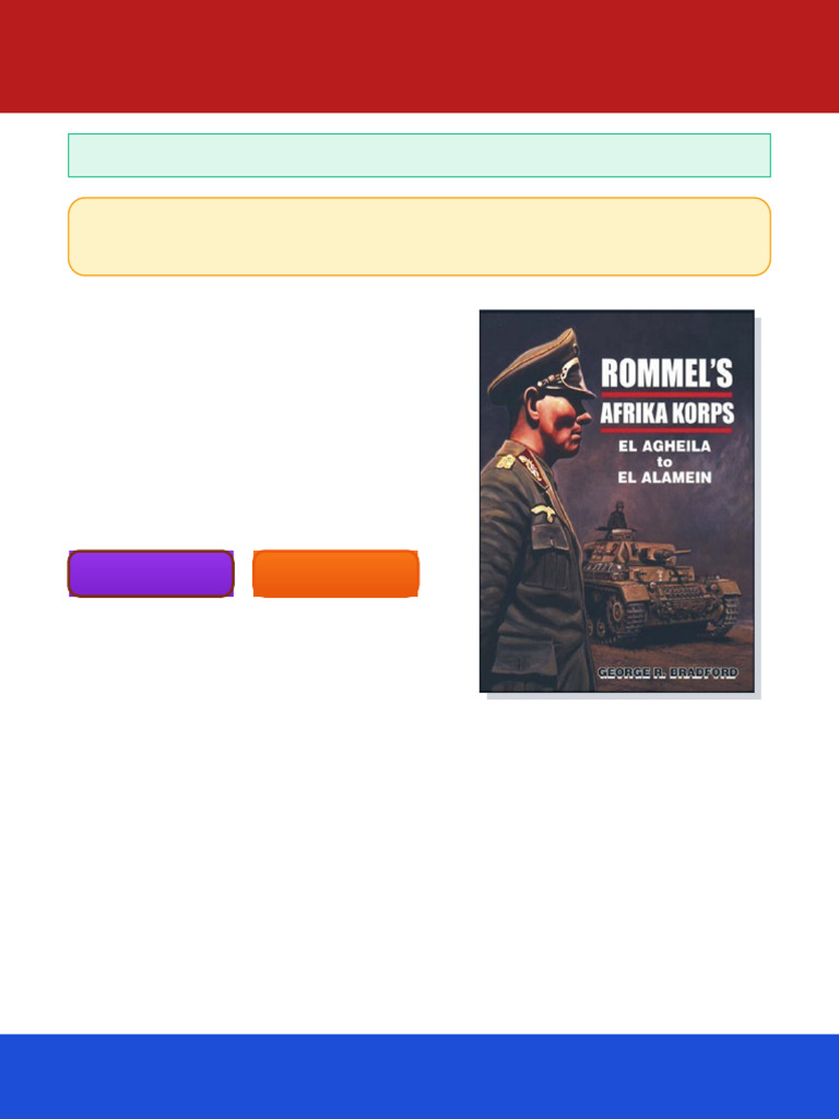 Rommel s Afrika Korps El Agheila to El Alamein First Edition George R ...