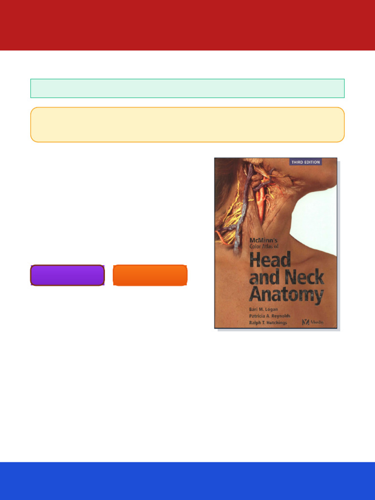 McMinn's Color Atlas of Head and Neck Anatomy 3rd editon by Ralph ...