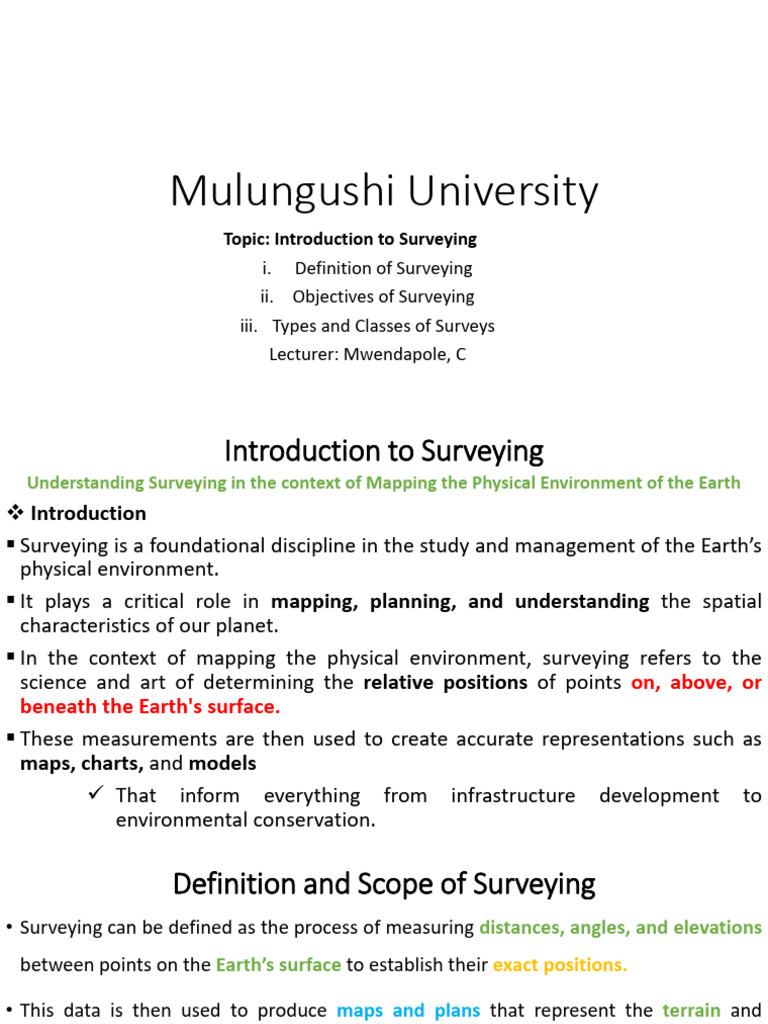 Introduction to Surveying Basics | PDF | Surveying | Geodesy
