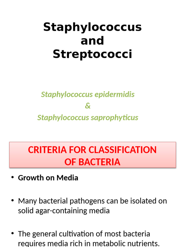 Lec-03 | PDF | Staphylococcus | Streptococcus