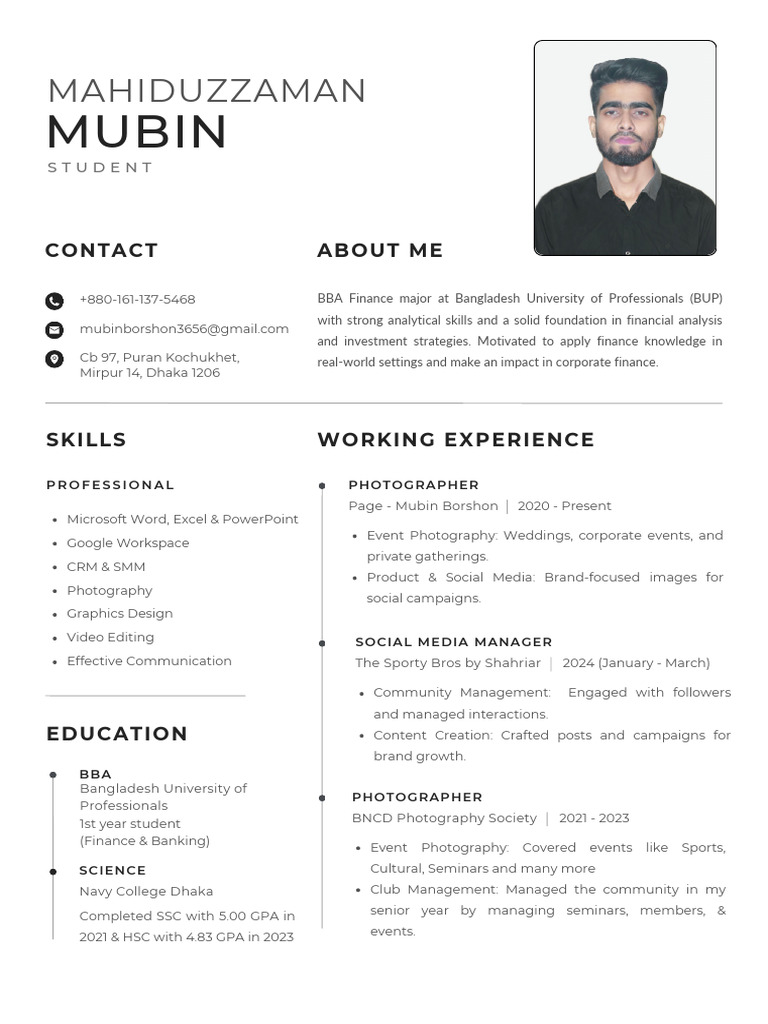 Mubin's CV | PDF