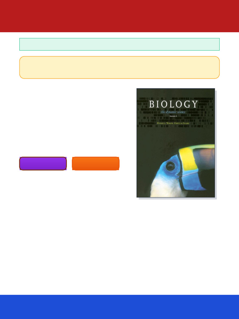 Biology The Dynamic Science Volume 2 1st Edition Peter J. Russell Ebook ...