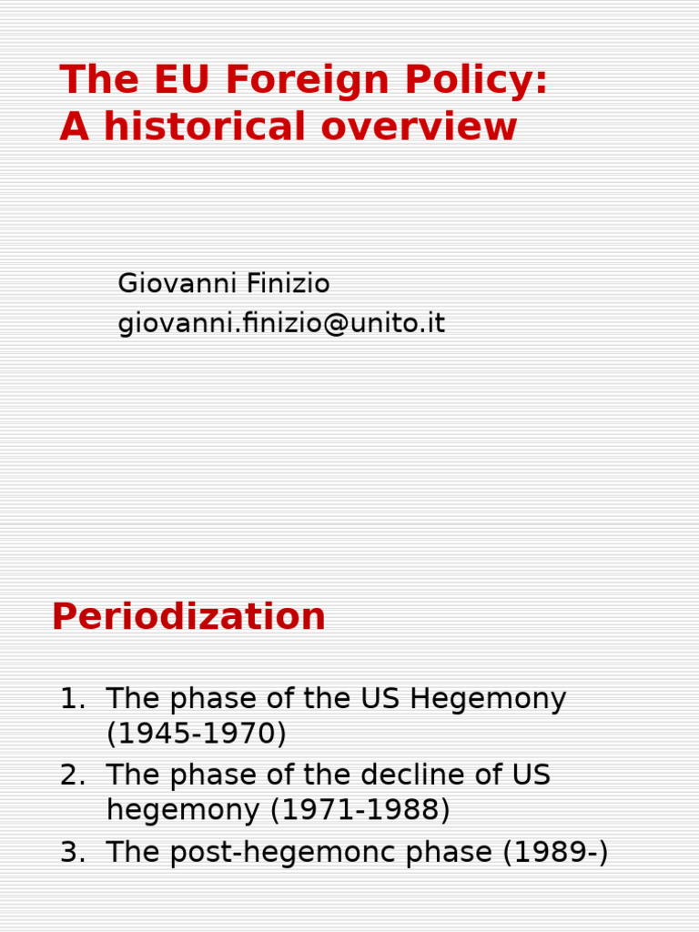 EU Foreign Policy: Historical Overview | PDF | European Union ...
