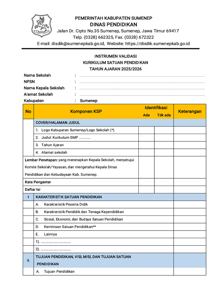 Instrumen Ksp 2025 Siap | PDF