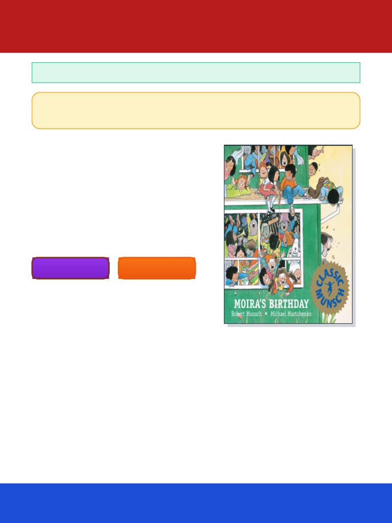 Moira s Birthday 26. print Edition Robert N. Munsch ebook enhanced ...