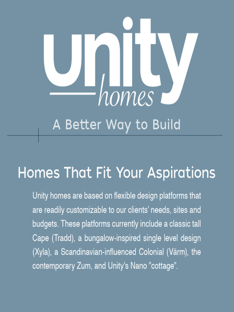 Customizable Unity Homes for Every Need | PDF | Sustainable Energy ...