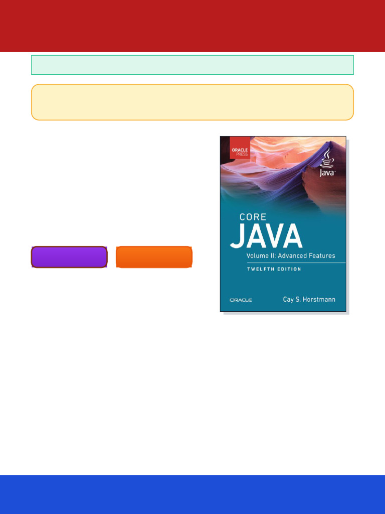 Core Java Volume II Advanced Features Cay S Horstmann updated 2025 ebook version | PDF | Learning