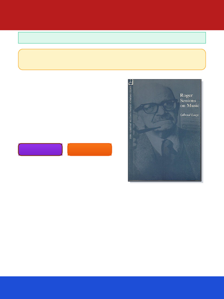 Roger Sessions On Music Roger Sessions Ebook Teaching Version | PDF ...