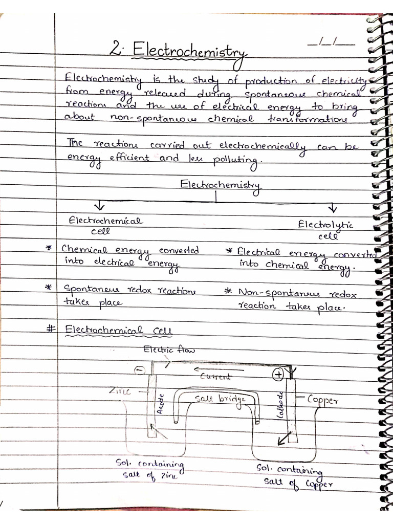 Class 12 CH 2 Electrochemistry | PDF