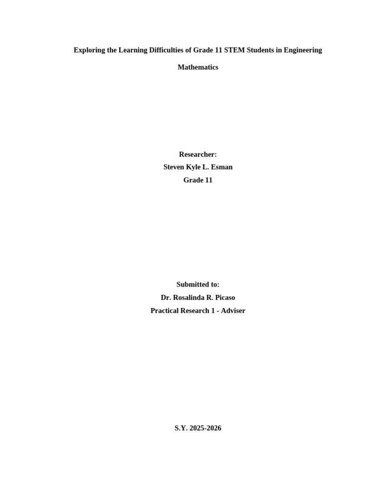 Learning Challenges in Grade 11 STEM Math | PDF | Constructivism ...