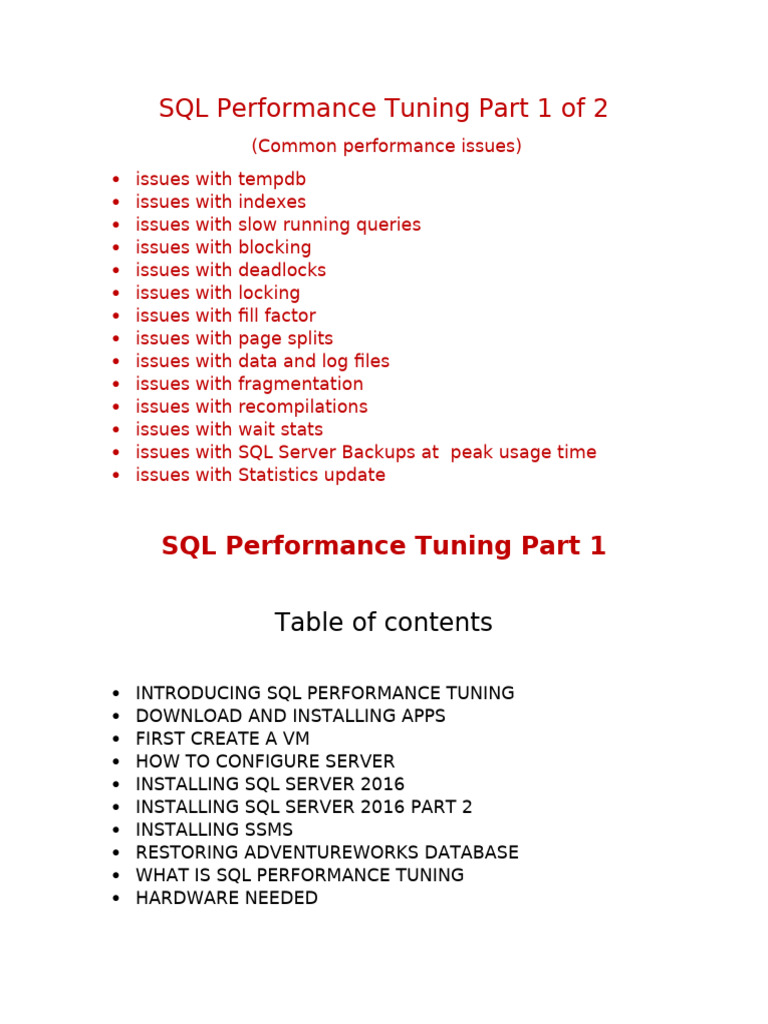 SQL+Performance+Tuning+Part+1+of+2 | PDF | Database Index | Microsoft ...