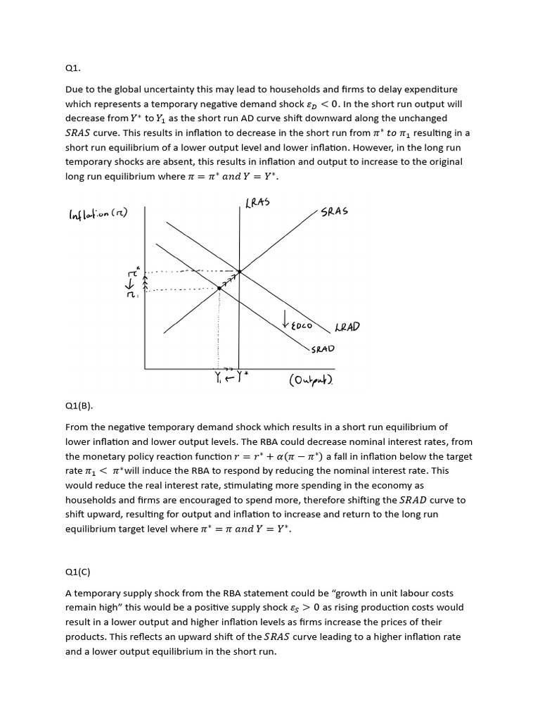 Economic Impact of Demand and Supply Shocks | PDF | Inflation | Steady ...