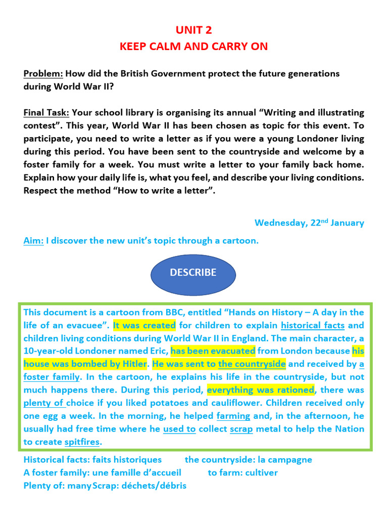 Unit 2 - Keep Calm and Carry On | PDF