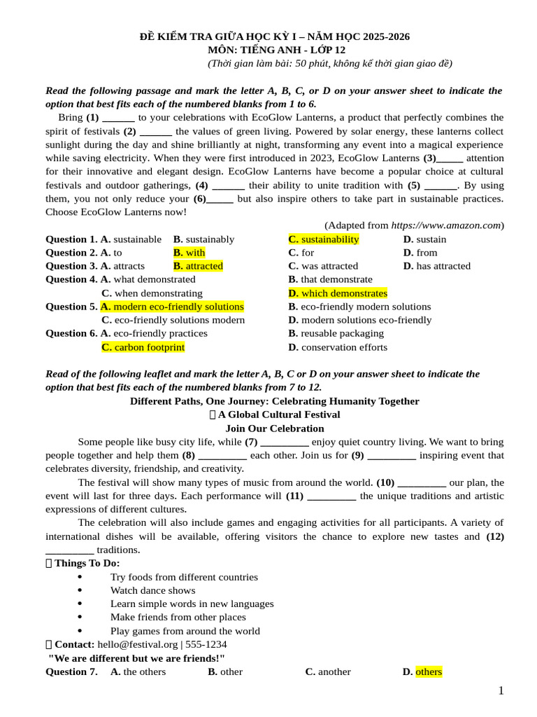English Midterm Exam for Grade 12 | PDF | Sustainability | Justice