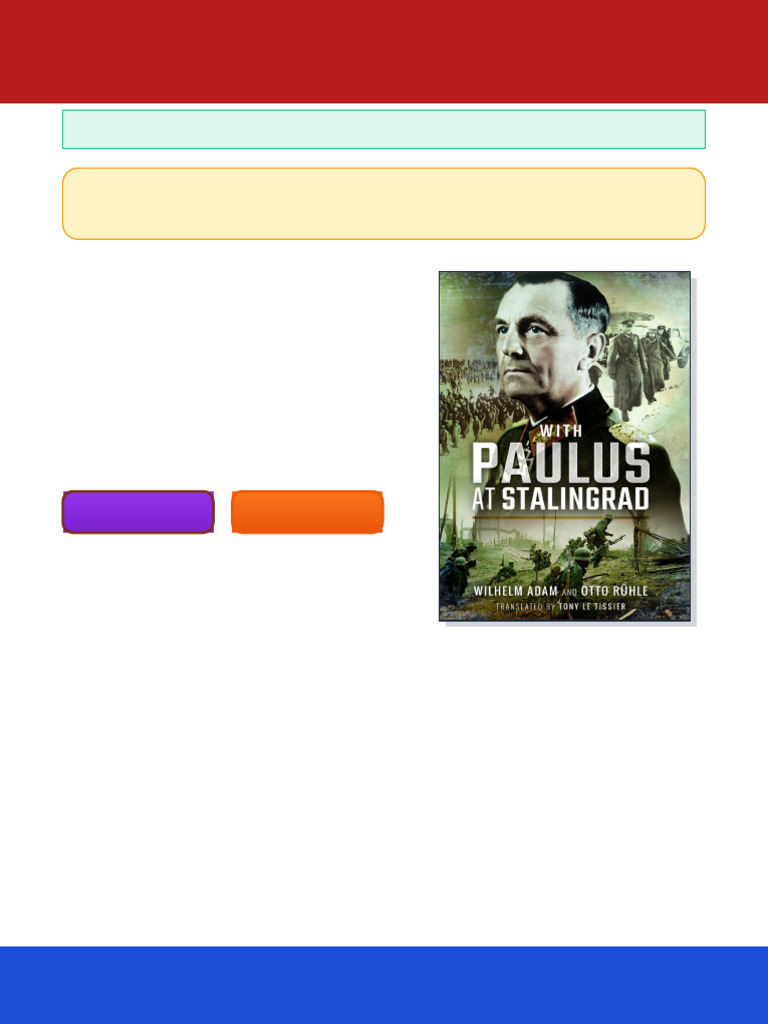 With Paulus at Stalingrad Wilhelm Adam ebook instantly unlocked | PDF ...