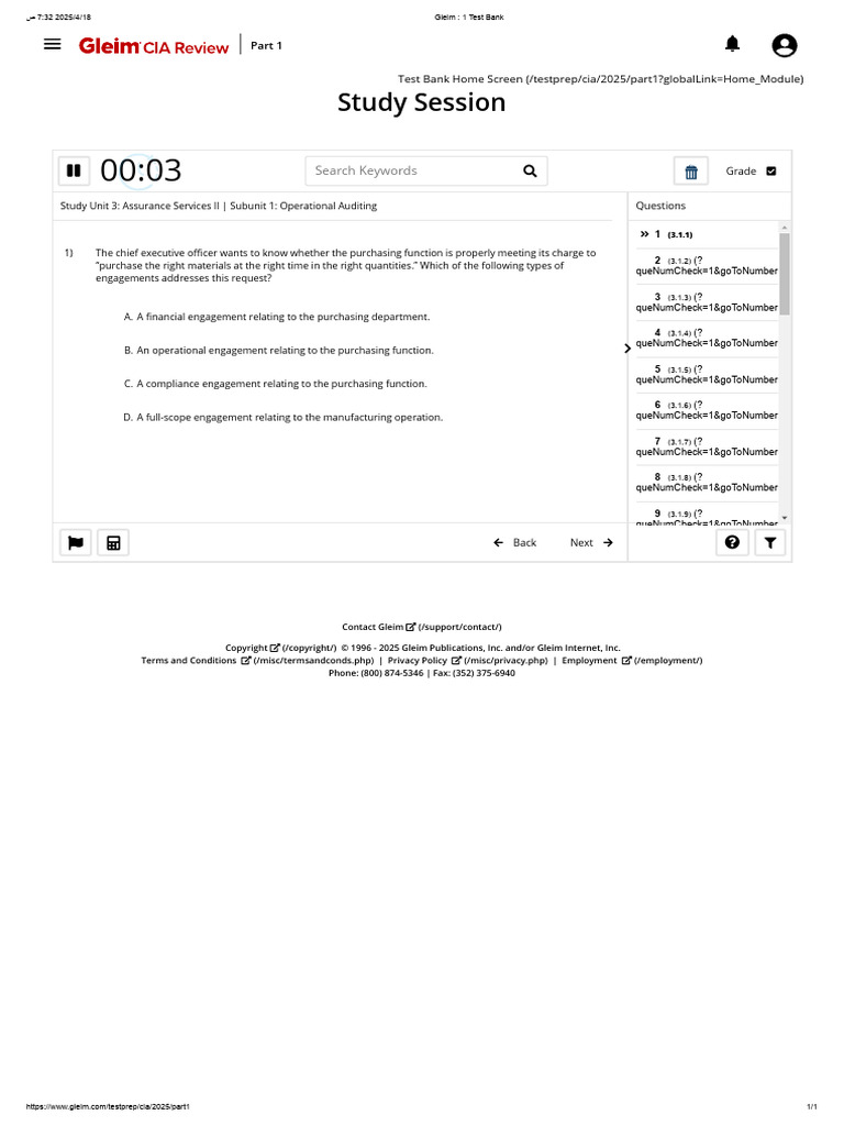Operational Auditing Test Bank 2025 | PDF | Audit | Internal Audit