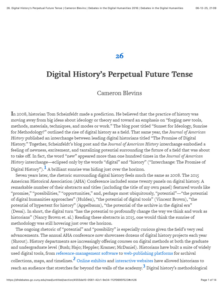 Digital History's Perpetual Future Tense - Cameron Blevins - Debates in ...