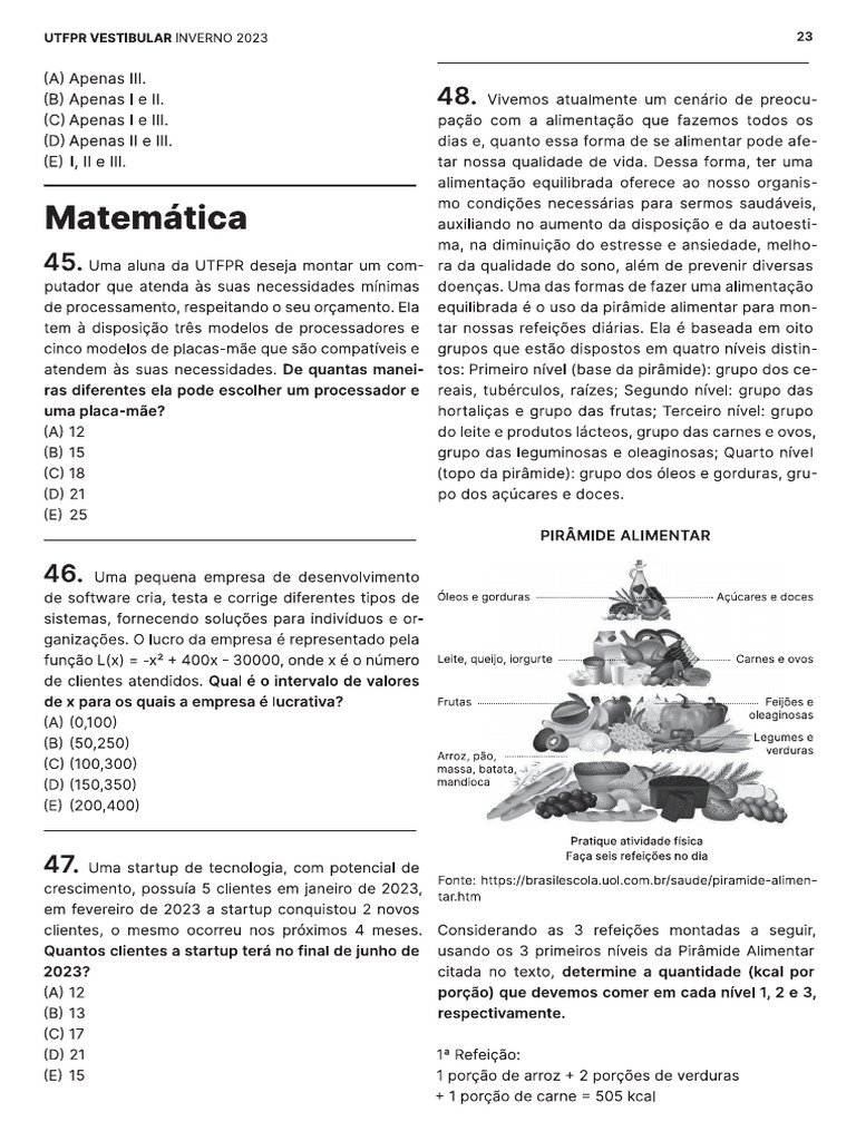 Vest Utfpr 2023 Mat | PDF