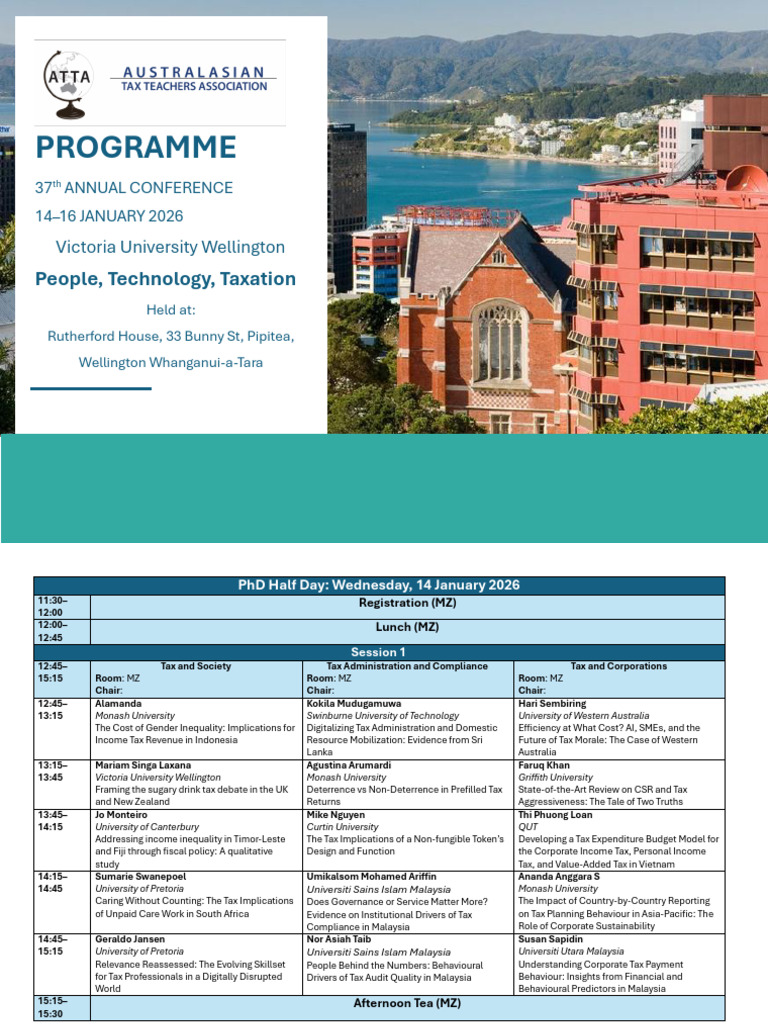 2026 Tax Conference Programme Overview | PDF | Taxes | Economies