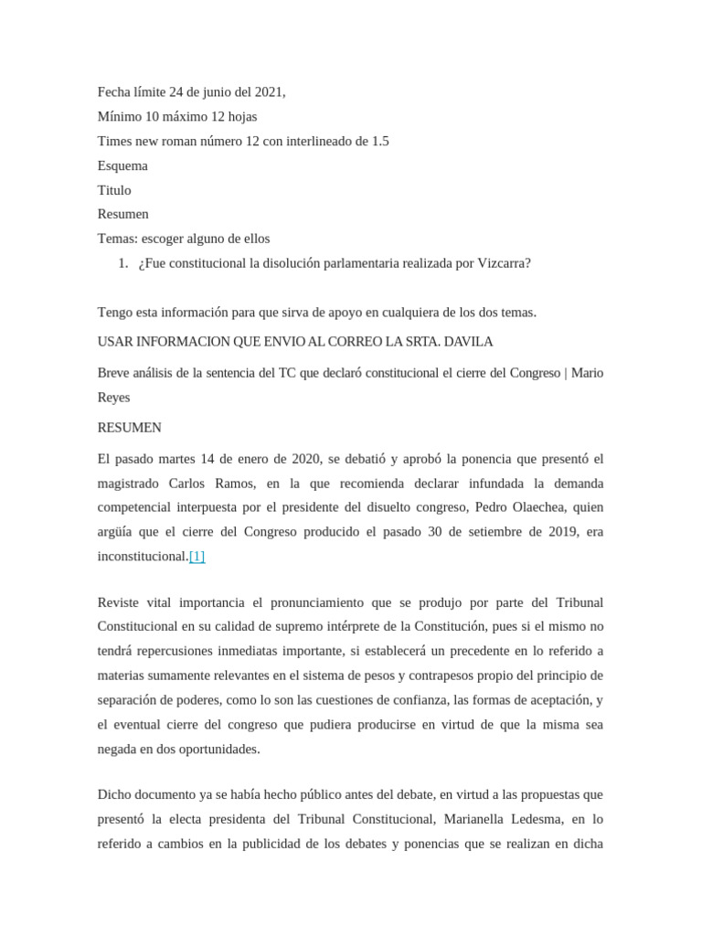 Breve análisis de la sentencia del TC que declaró constitucional el ...