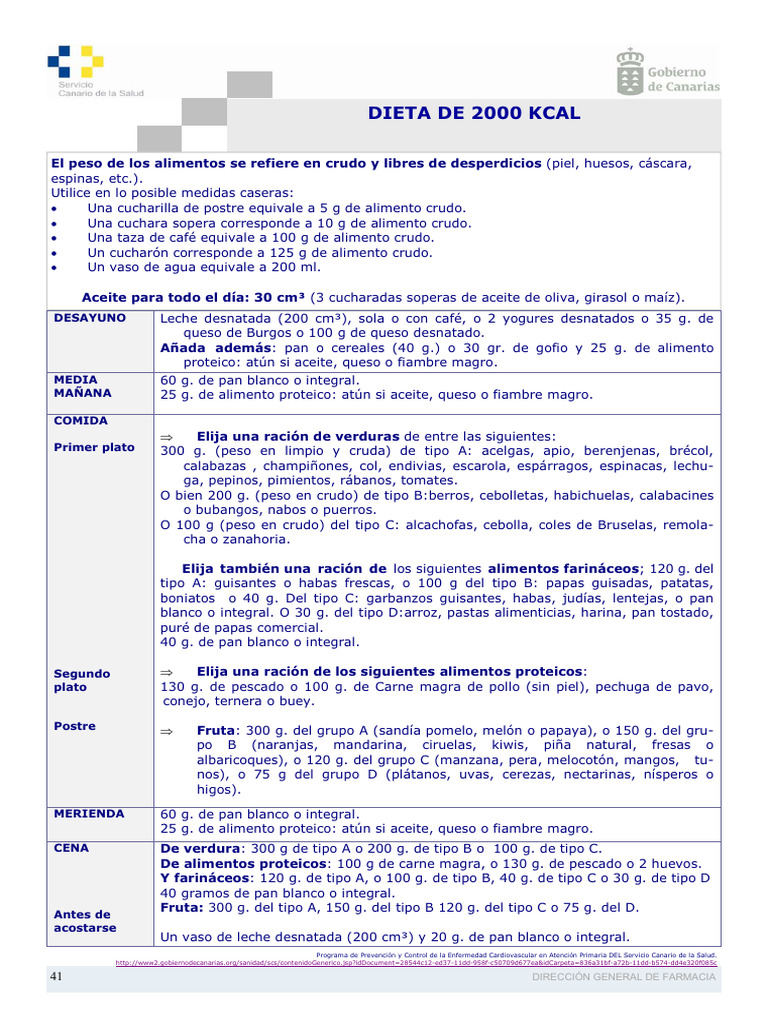 41 Dieta 2000 Kcal | PDF