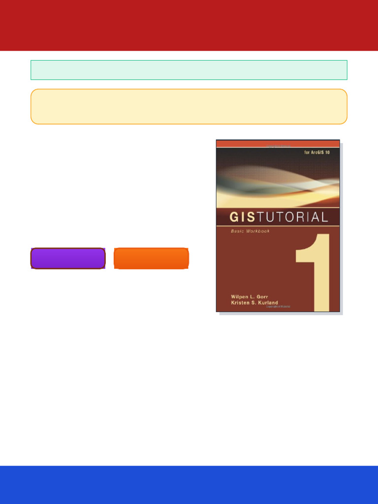 GIS Tutorial 1 Basic Workbook Fourth Edition, New For Arcgis 10 Edition Wilpen L. Gorr ebook ...