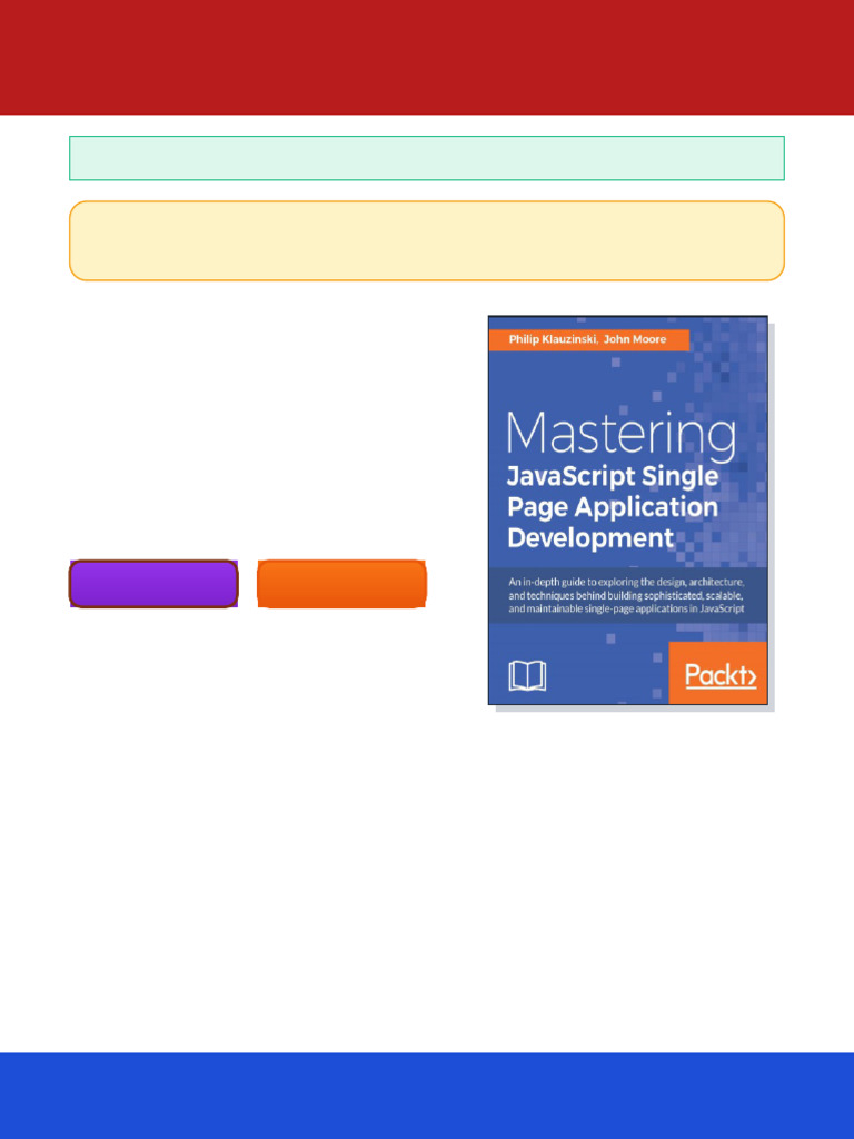 Mastering JavaScript Single Page Application Development 1. Edition ...