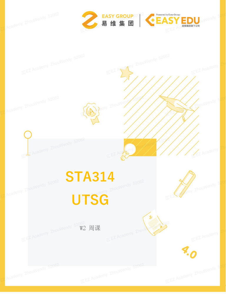 STA314 Utsg: EASY EDU - STA314 - Fall 2024 | PDF