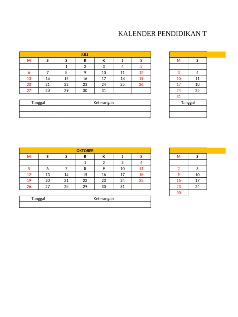 Kalender Pendidikan TPA Hunafa 2025/2026 | PDF