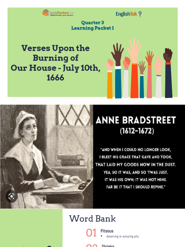 Verses Upon the Burning of Our House | PDF