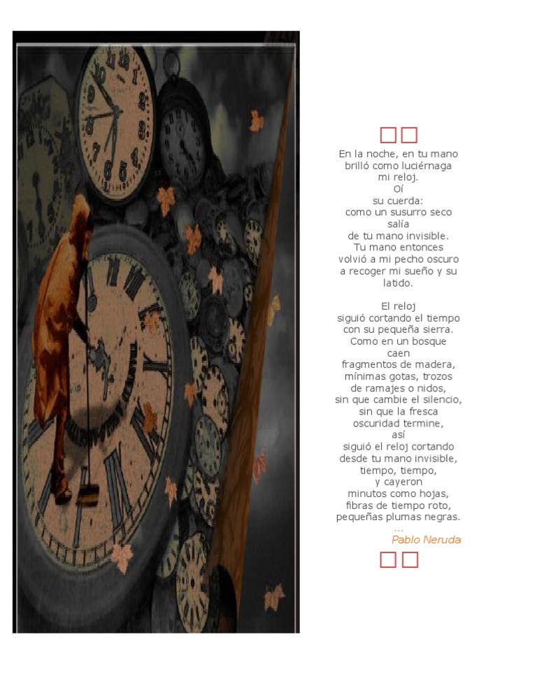 Poema El Reloj de Pablo Neruda | PDF