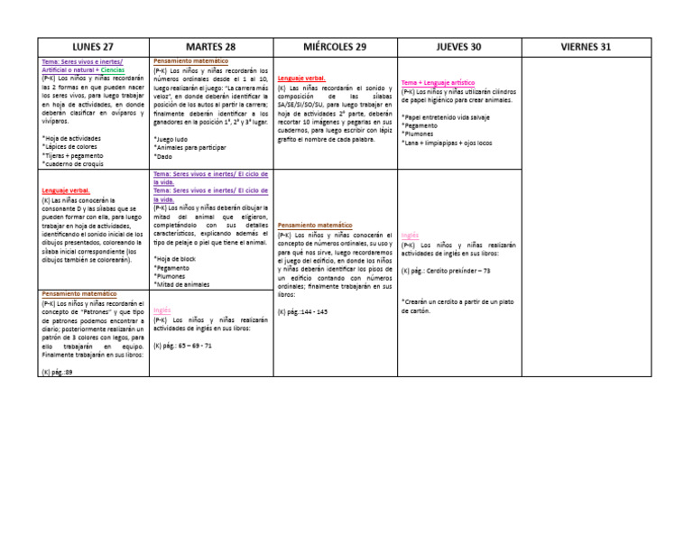 Actividades educativas para niños P-K y K | PDF | Lápiz
