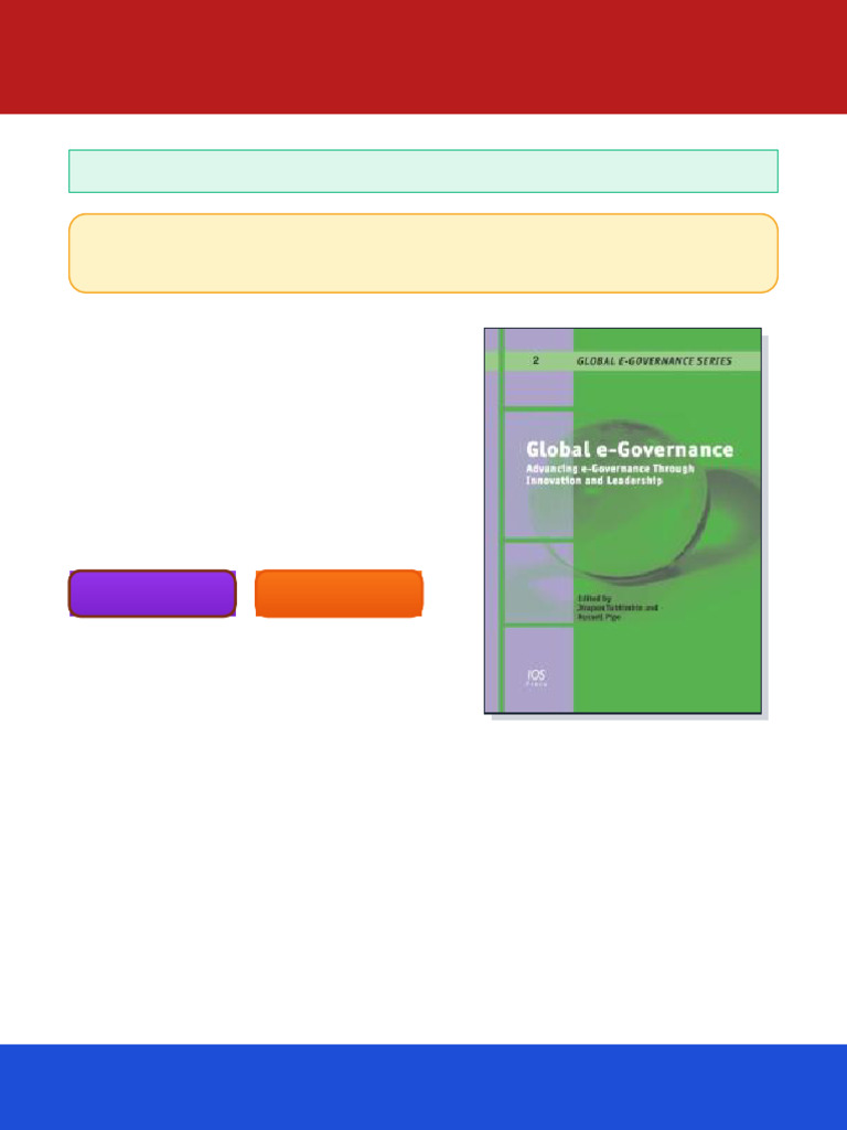 Global E Governance Advancing e Governance Through Innovation and ...