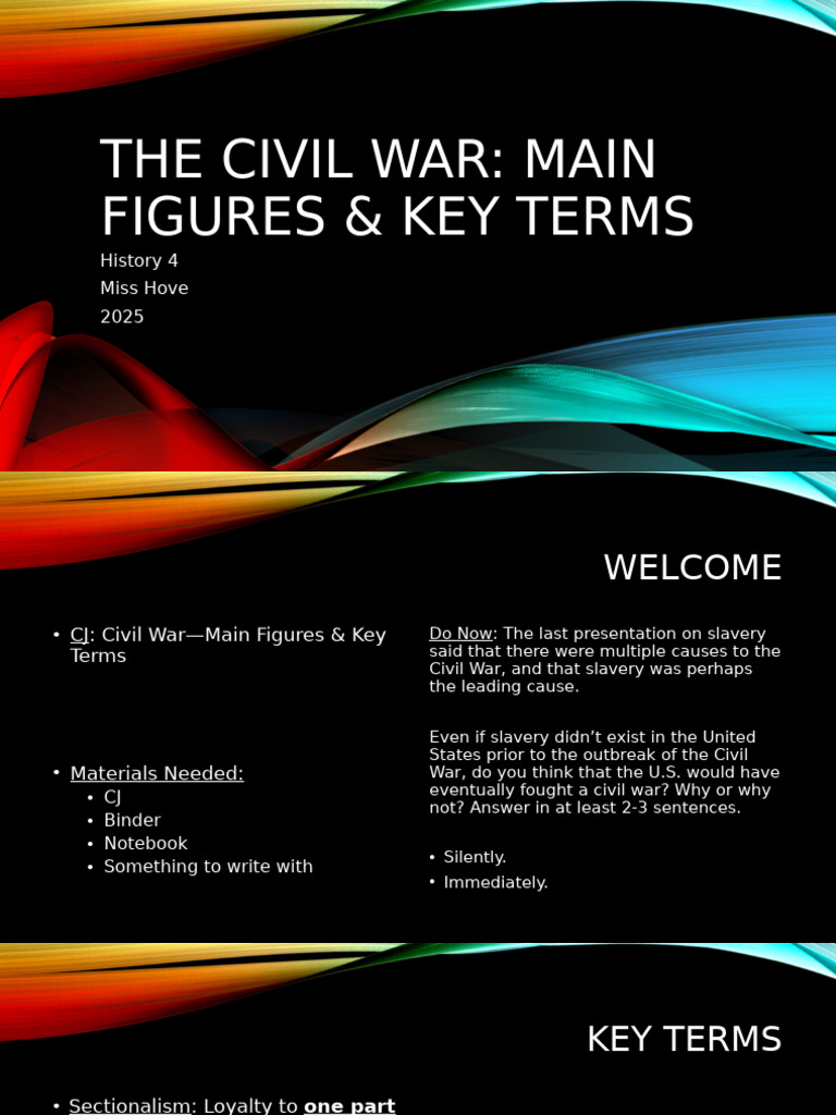 2025 Civil War Key Figures & Terms - PowerPoint Slides | PDF