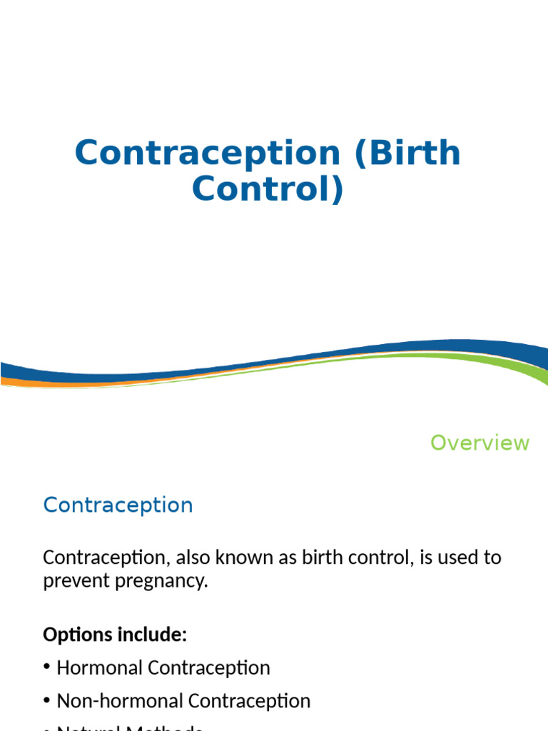 Contraception Birth Control Condensed | PDF | Birth Control | Menstrual ...