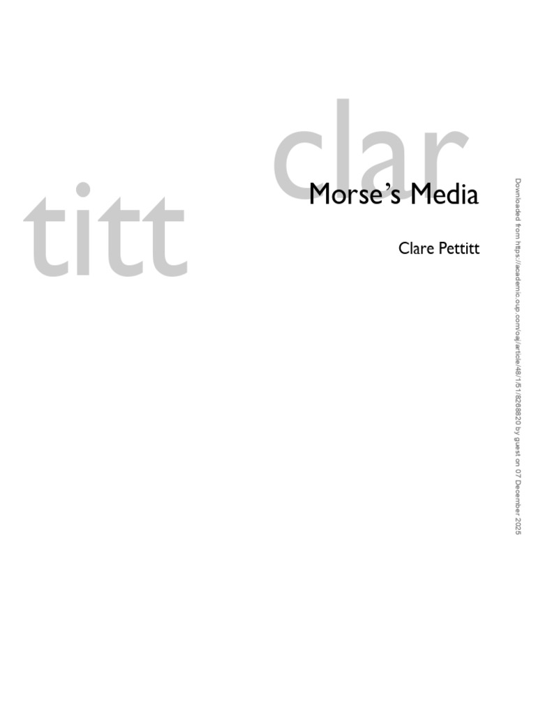 Morse’s Media - Clare Pettitt | PDF | Telegraphy