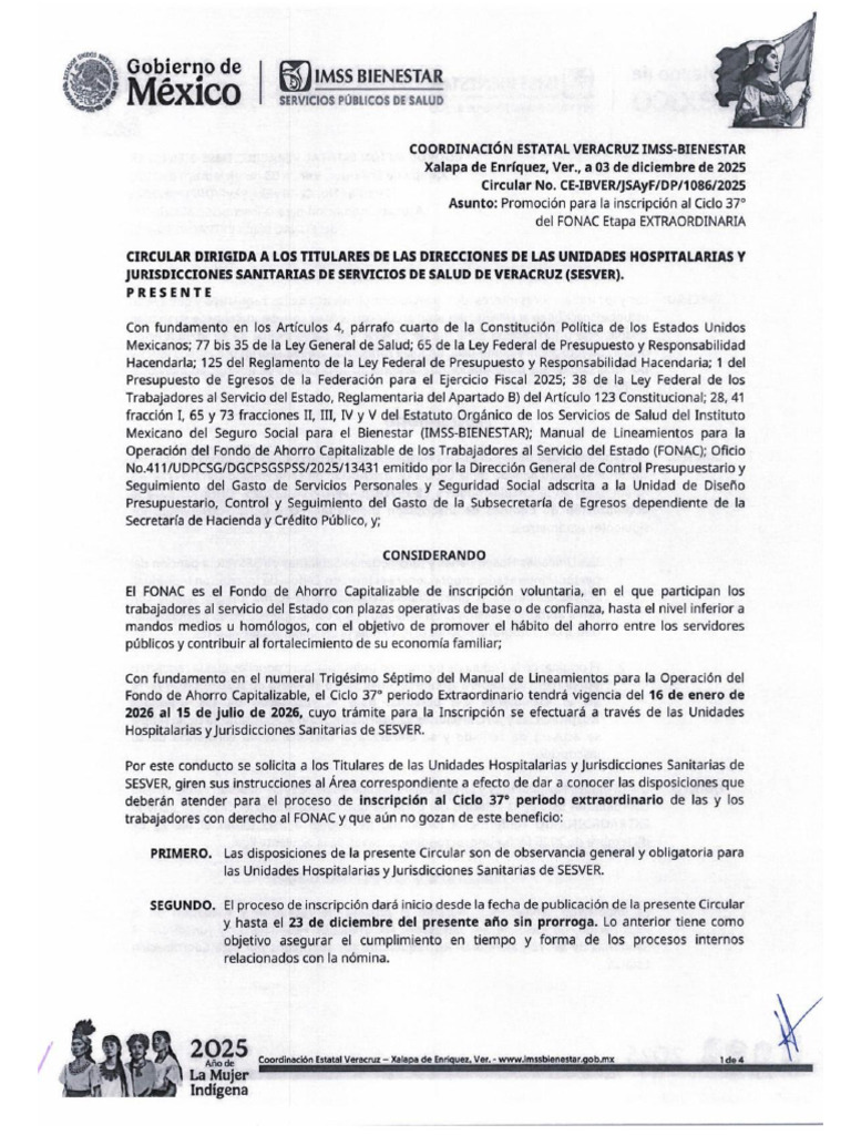 Circular Of. Ce Ibver Jsayf DP 1086 2025 Fonac | PDF