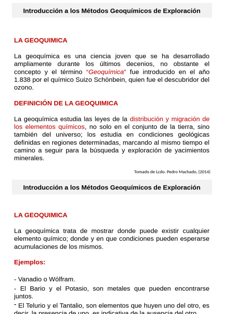 Tema 1. Introducc. a Los Metodos Geoquímicos de Exploración | PDF | Geoquímica | Tierra