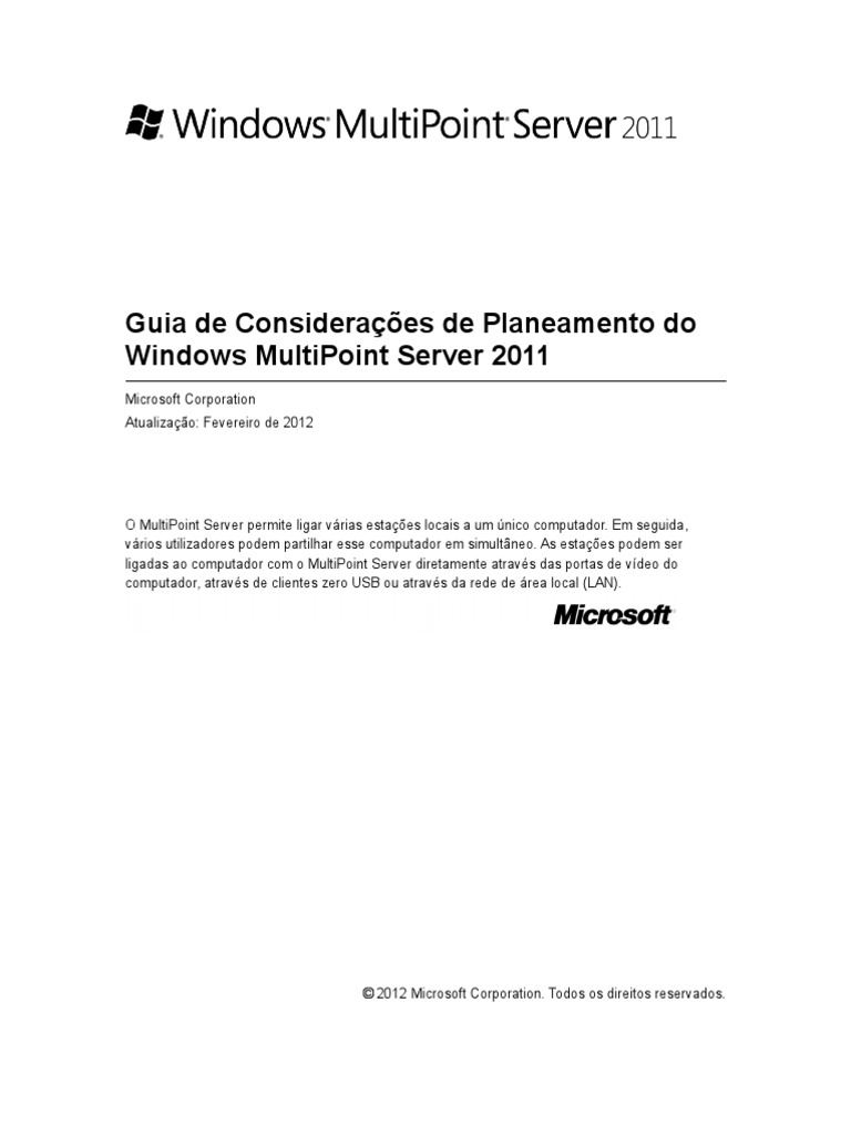 Windows MultiPoint Server 2011 - Planning Guide - PTG | PDF | Rede ...