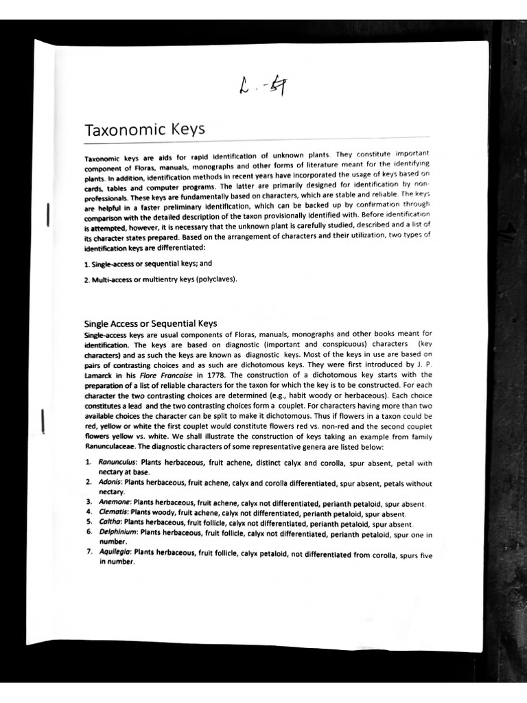 Taxonomic Keys | PDF