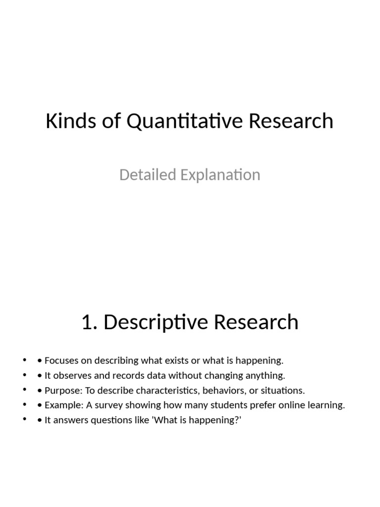 Types of Quantitative Research Explained | PDF