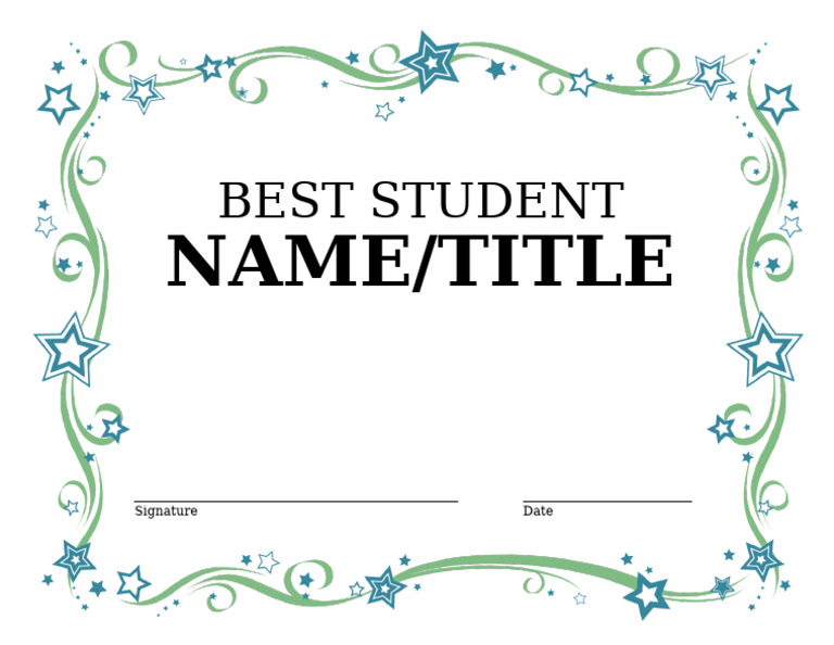 Best Student Certificate Template | PDF