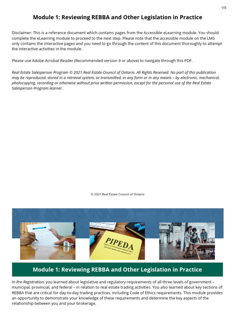 C1 M1 Reviewing REBBA and Other Legislation in Practice | PDF | Taxes ...