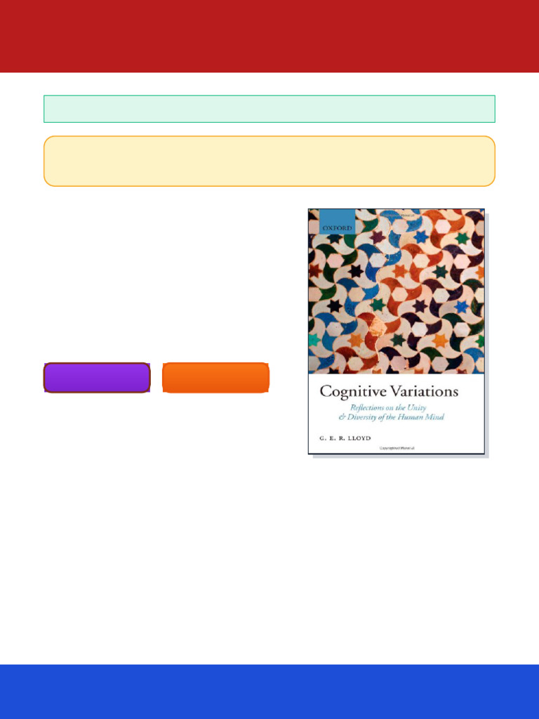 Cognitive Variations Reflections on the Unity and Diversity of the ...