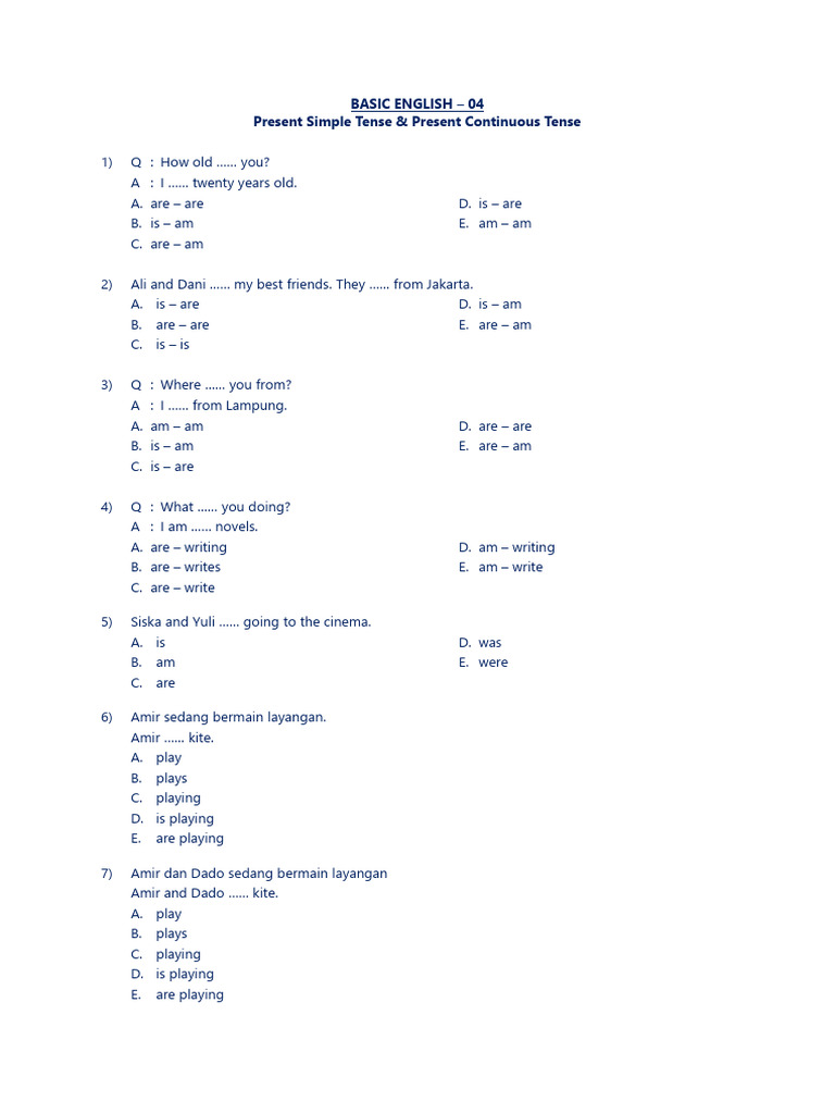 Tes Basic English 04 | PDF