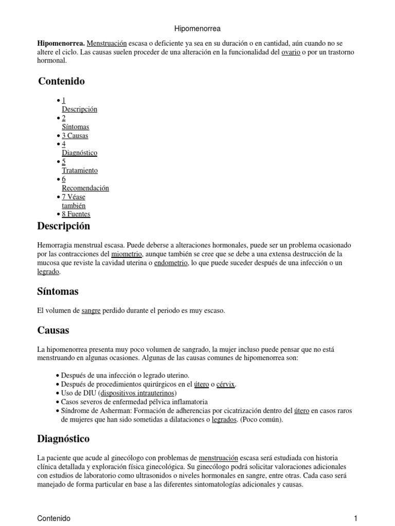 Hipomenorrea | PDF | Mamíferos Hembras | Rtt