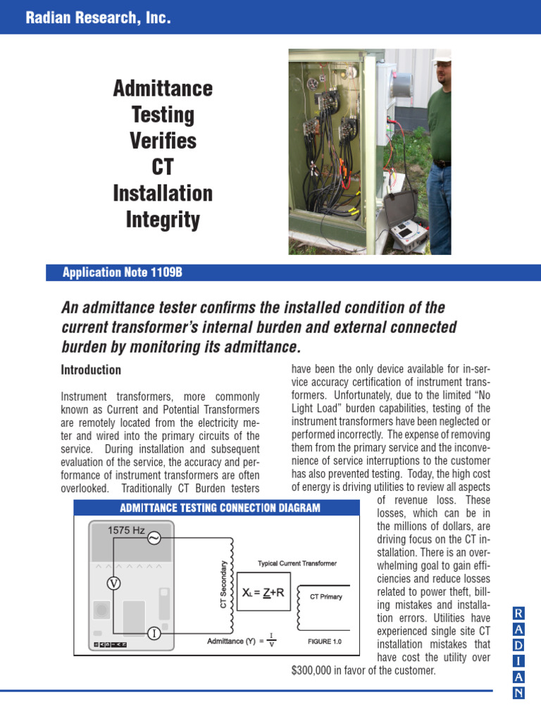 Admittance Application Note TX 4 13 | PDF | Transformer | Electric Current